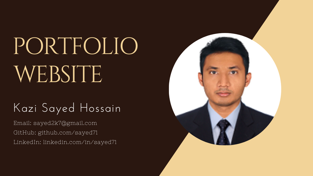 Kazi Sayed Hossain Professional Portfolio